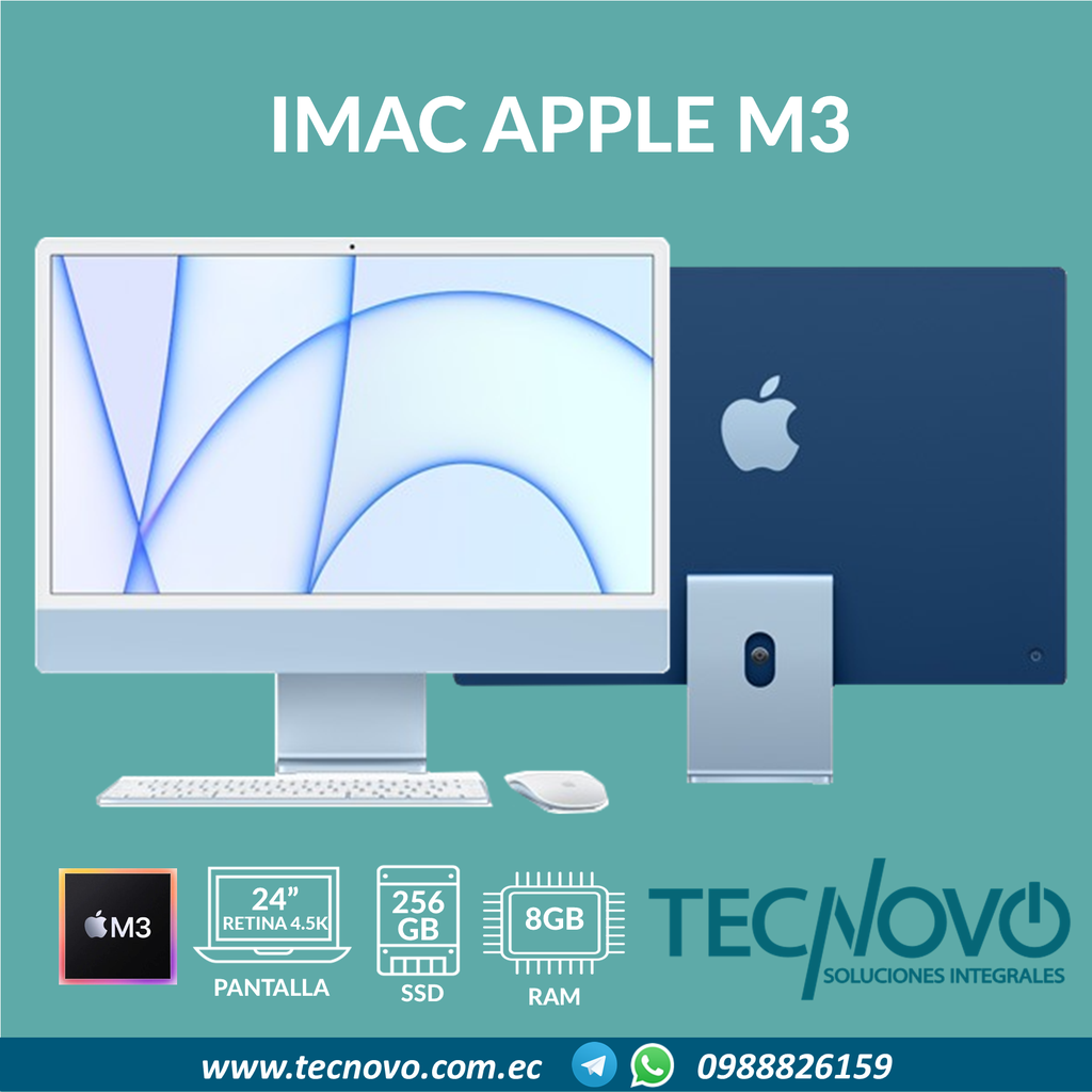 Computador AIO APPLE IMAC M3 8GB 512GB SSD 24" 4.5K | TECNOVO ...