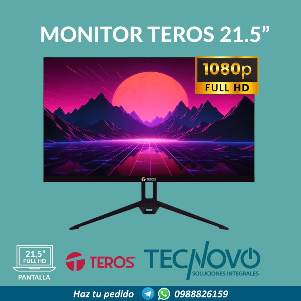 Monitor TEROS TE-2123S 21.5" Full HD IPS | TECNOVO SOLUCIONES INTEGRALES