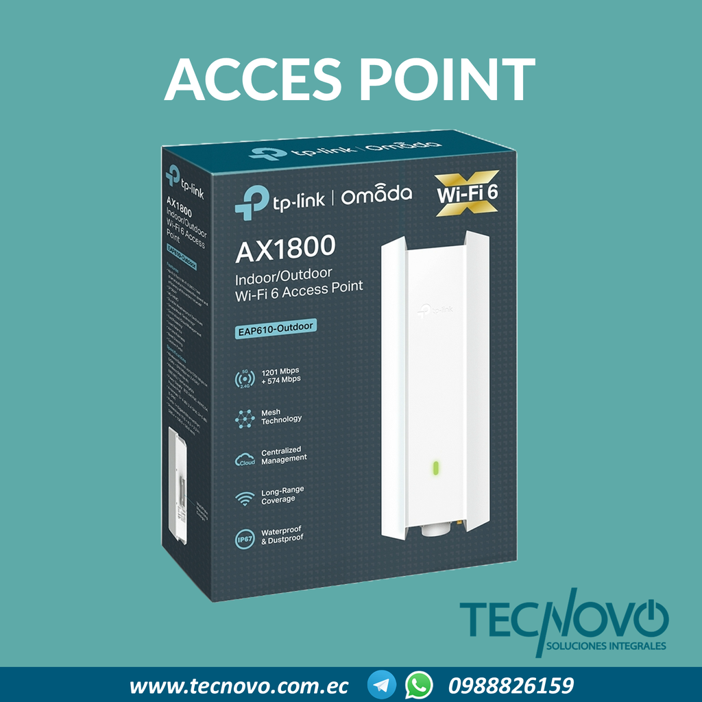 Access Point Tp-Link Exterior AX1800 | TECNOVO SOLUCIONES INTEGRALES