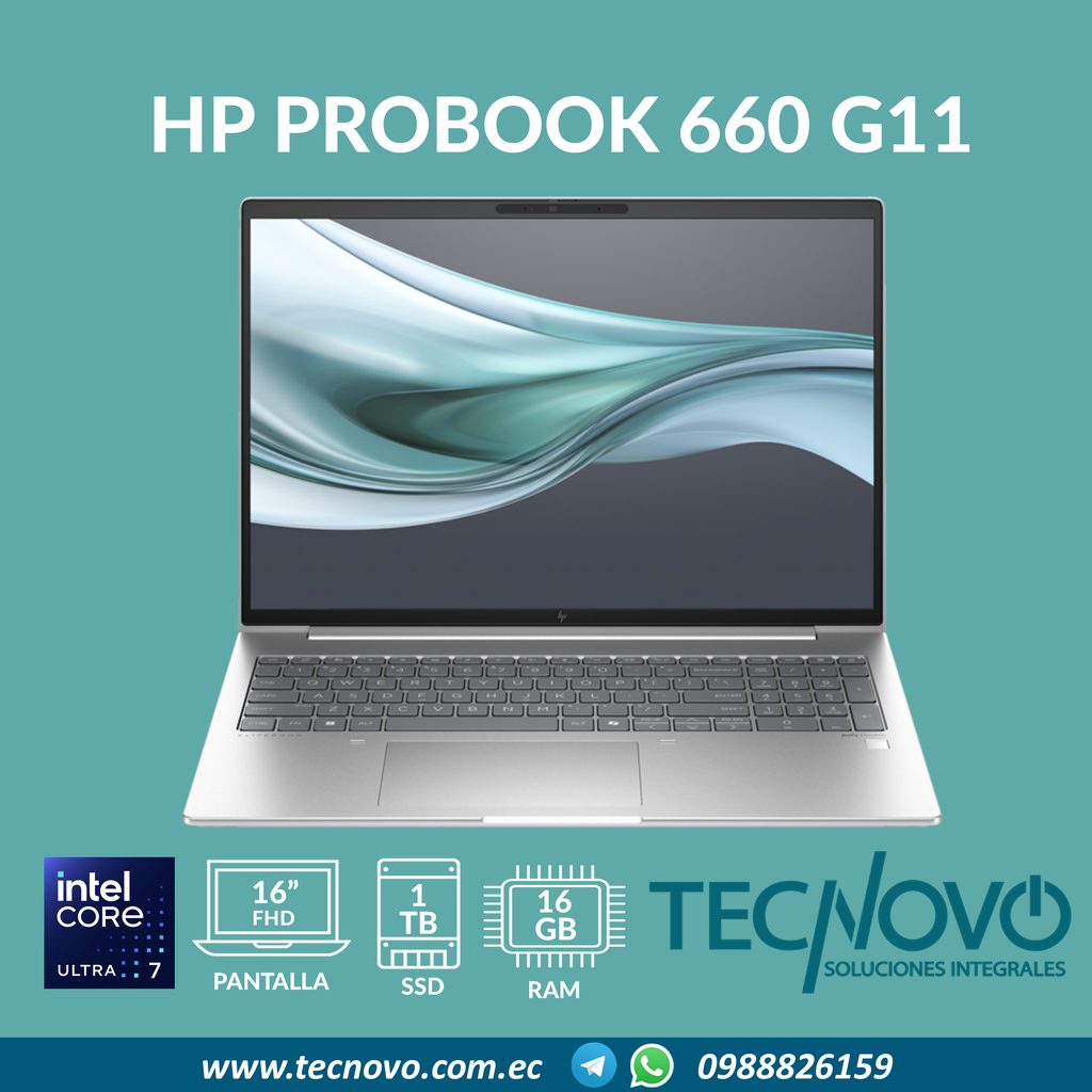 Laptop HP ProBook 660 G11 Intel Ultra 7-155U 16GB 1TB-SSD 16" FHD ...