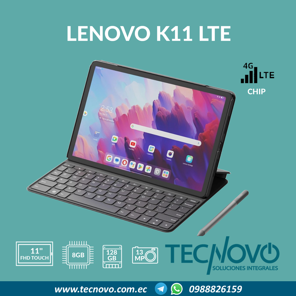 Tablet LENOVO K11 8GB 128GB Wifi/LTE 11" PEN+TECLADO | TECNOVO ...