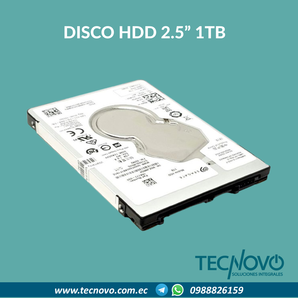 Disco duro SATA 2.5" HDD SEAGATE Mobile 1TB 1RK172-071 | TECNOVO ...