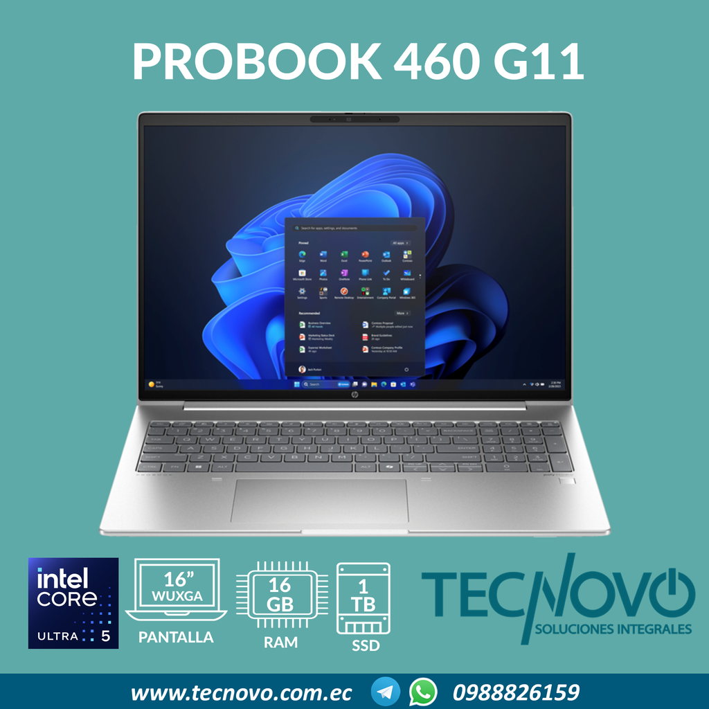Laptop HP ProBook 460 G11 Intel Ultra 5-125U 16GB 1TB-SSD 16" FHD ...