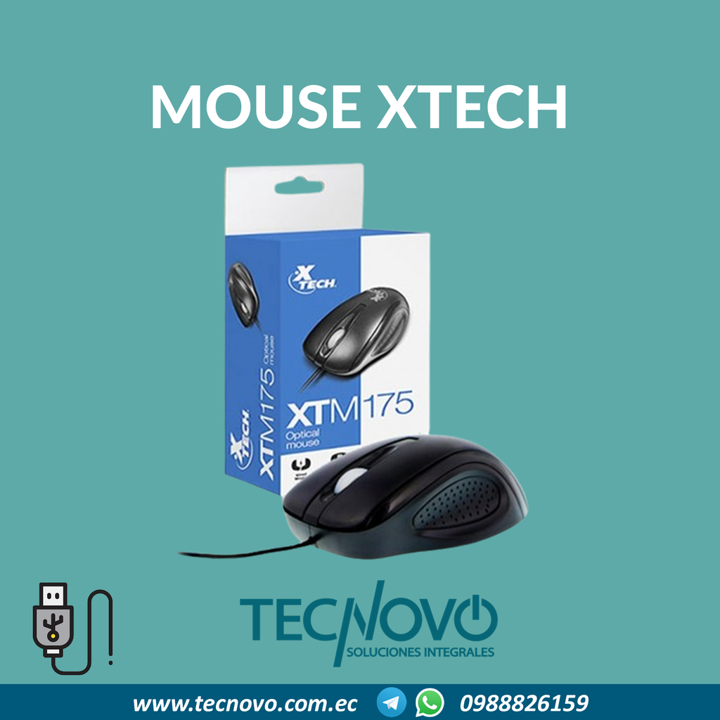 Mouse XTECH XTM-175 USB | TECNOVO SOLUCIONES INTEGRALES