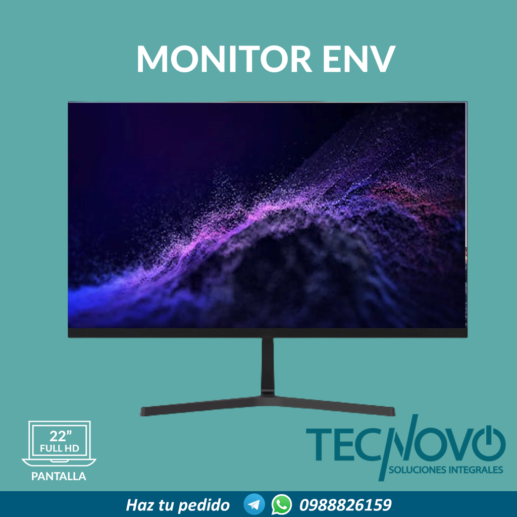 Monitor ENV Full HD 22" HDMI VGA | TECNOVO SOLUCIONES INTEGRALES