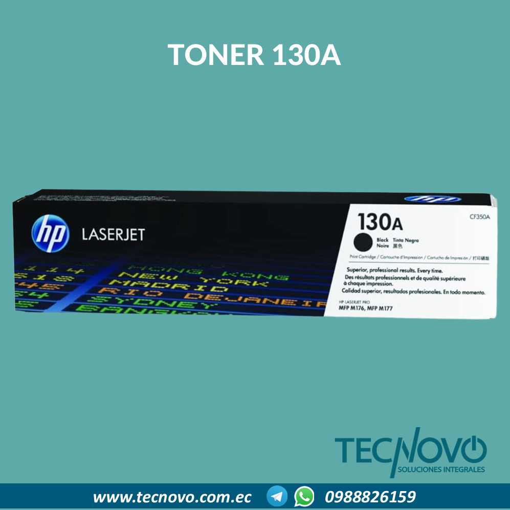 Toner HP para Impresora MFP M176n y MFP M177fw 130A NEGRO | TECNOVO ...
