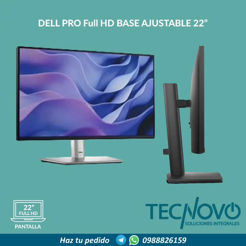 Monitor DELL PRO P2225H Full HD BASE AJUSTABLE 22" | TECNOVO SOLUCIONES ...
