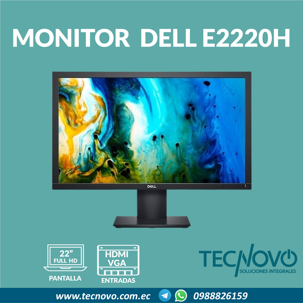 Monitor DELL E2220H Full HD 22" | TECNOVO SOLUCIONES INTEGRALES