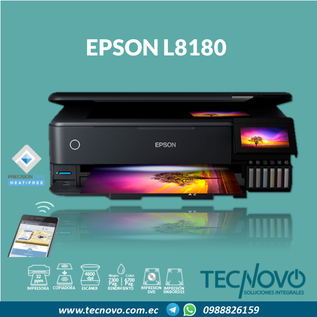 Impresora EPSON L8180 Multifunción 6 Colores DUPLEX WIFI ETHERNET A3 ...