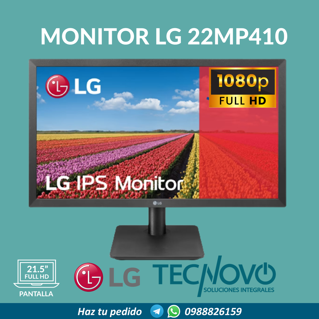 Monitor LG 22MP410-B 22" FULL HD | TECNOVO SOLUCIONES INTEGRALES