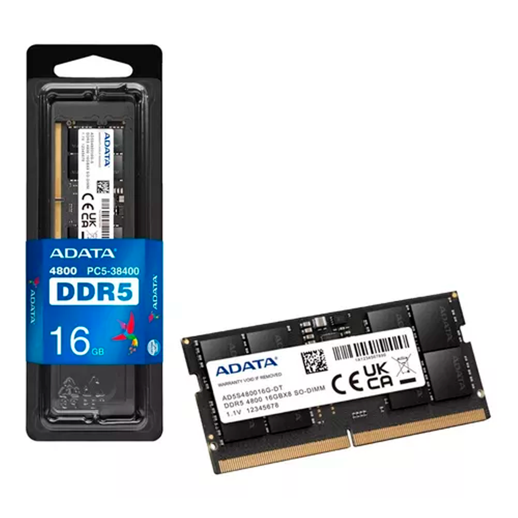 Memoria RAM ADATA DDR5 16GB 4800MHZ SODIMM Laptop | TECNOVO SOLUCIONES INTEGRALES