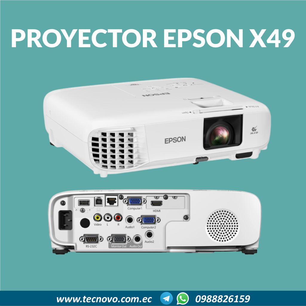 Proyector EPSON PowerLite X49 3600 lúmenes | TECNOVO SOLUCIONES INTEGRALES