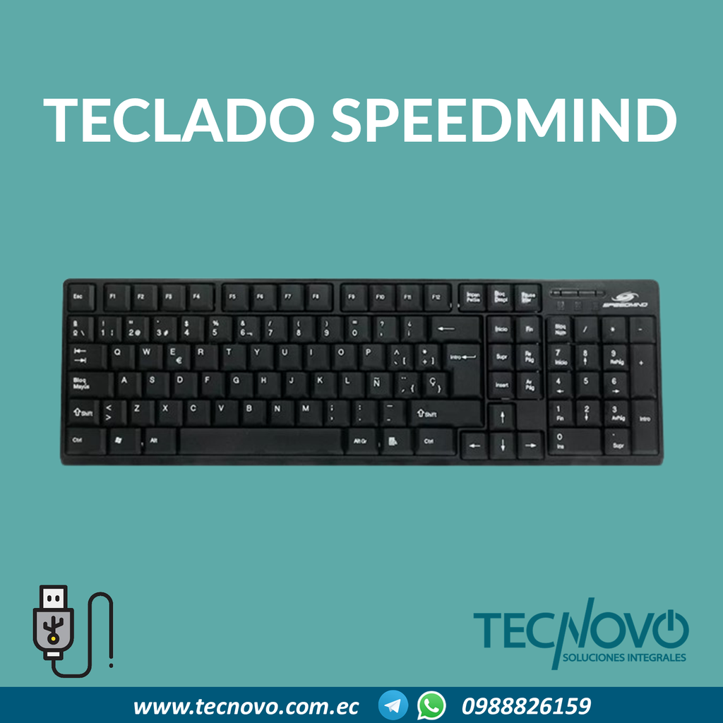 Teclado SPEEDMIND TEU02 USB | TECNOVO SOLUCIONES INTEGRALES